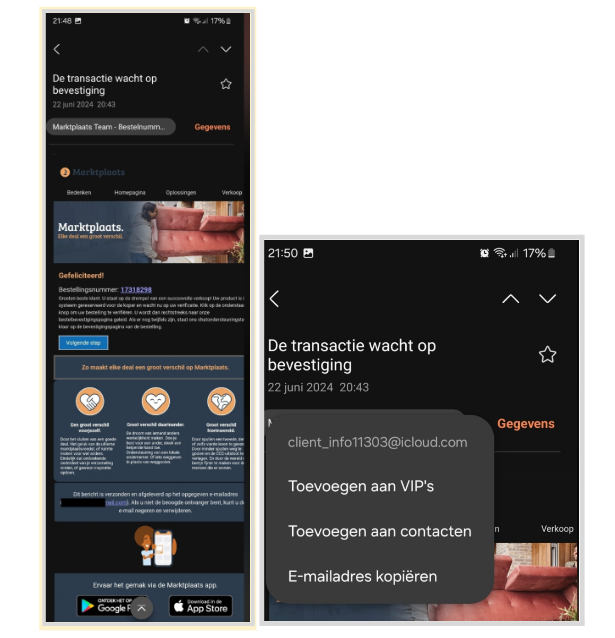 Actuele en bekende gevallen van phishing